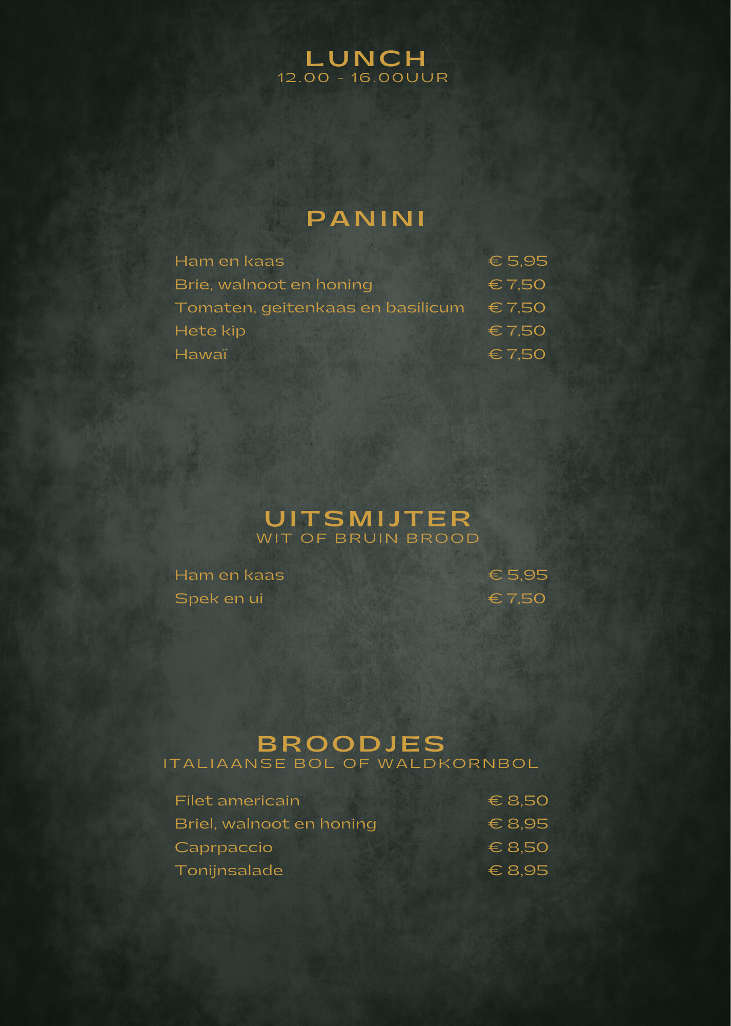 Menu – Cafetaria bij de Buren